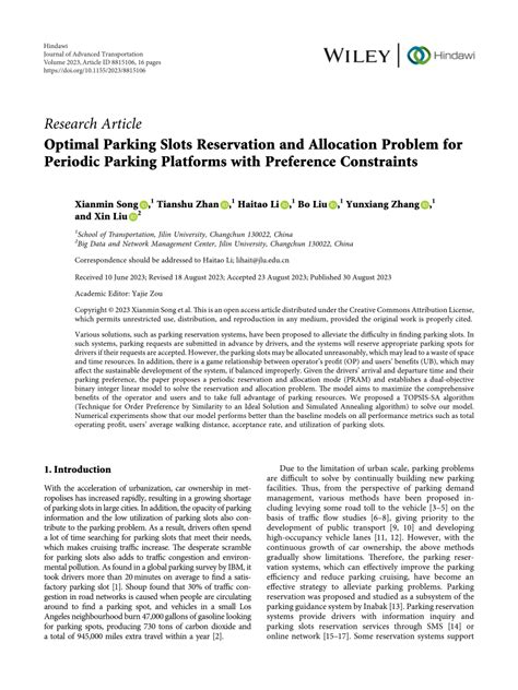 Pdf Optimal Parking Slots Reservation And Allocation Problem For Periodic Parking Platforms