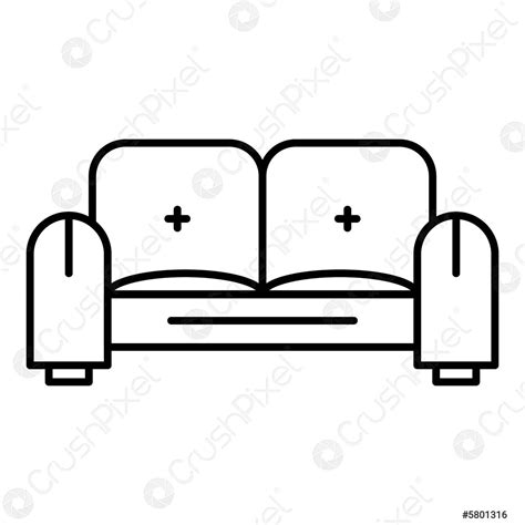 Sofa Icon Outline Style Stock Vector 5801316 Crushpixel
