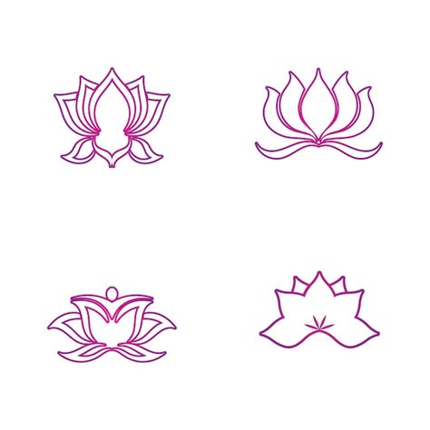 아름다움 벡터 연꽃 아이콘 프리미엄 벡터