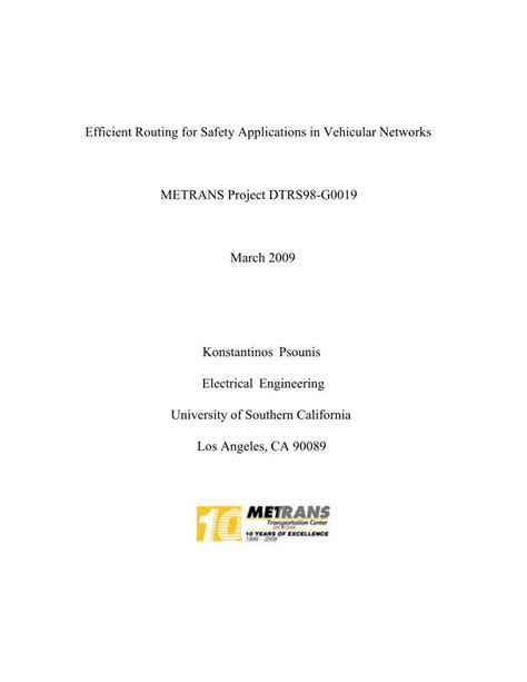 Pdf Efficient Routing For Safety Applications In Vehicular Dokumen Tips