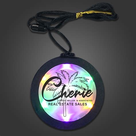 Customized Mardi Gras Flashing Medallion Necklace