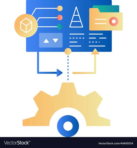 Automated Solution Icon Flat Ai Technology Vector Image