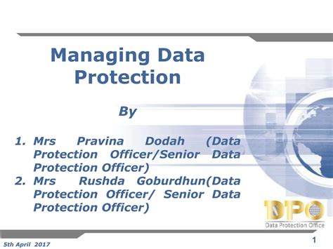 Managing Data Protection Guide Powerpoint Presentation Ppt