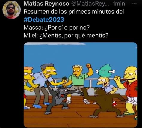 Los Mejores Memes Del Debate Presidencial Entre Massa Y Milei La