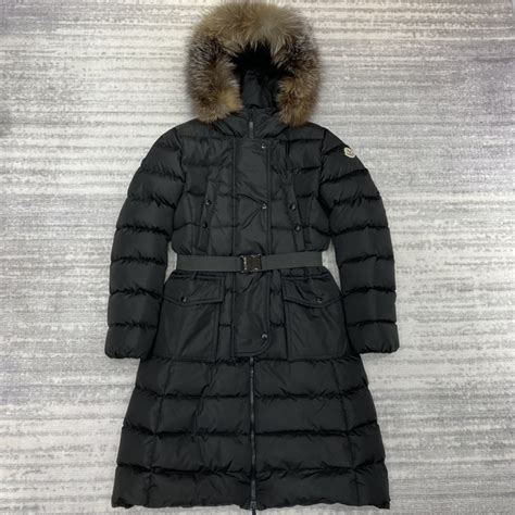 몽클레르 Moncler Khloe 여성용 클래식 슬림 모피 칼라 다운 재킷 블랙 위핑