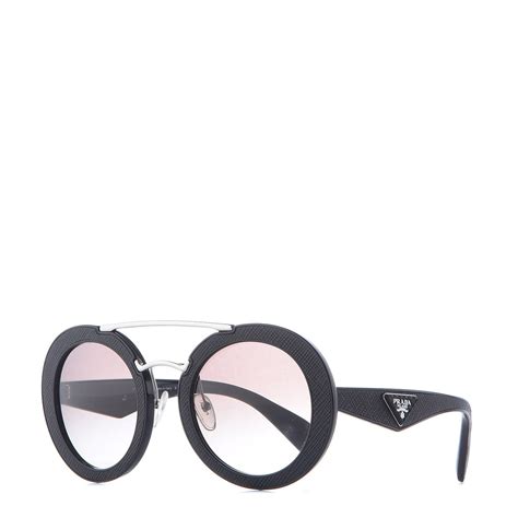 Prada Round Sunglasses Spr 15s Black 503977 Fashionphile
