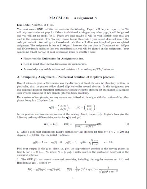Solved Macm 316 Assignment 8 Due Date April 9th At 11pm