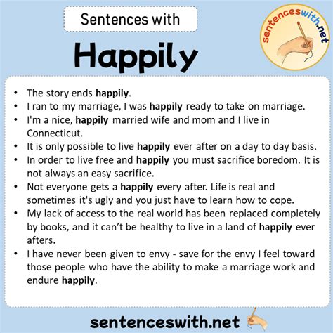 Sentences With Happily Sentences About Happily Sentenceswith Net