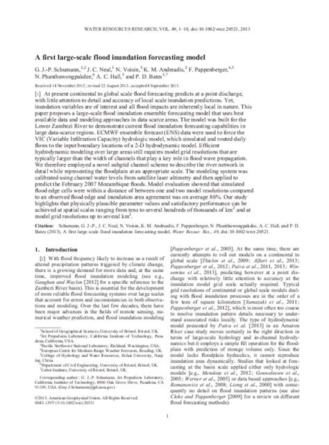 Pdf A First Large Scale Flood Inundation Forecasting Model