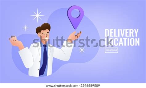 Man Pointing Map Pin Tourism Travel Stock Vector Royalty Free Shutterstock