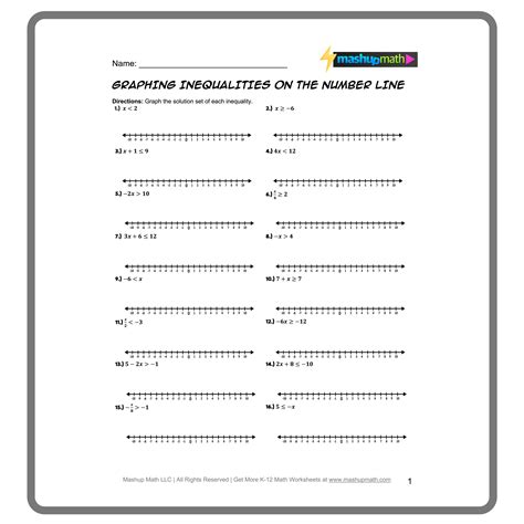 Solving Inequalities Worksheets—printable With Answers — Mashup Math