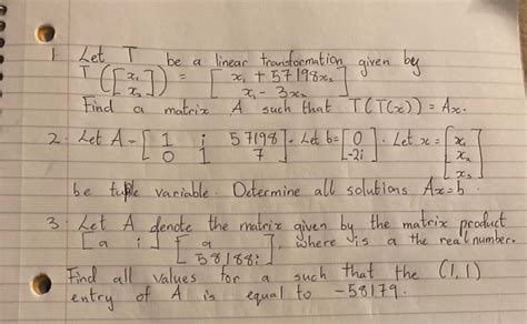 Solved Be A Let T Linear Transformation Given By I D Chegg