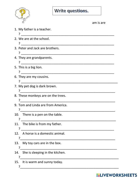 Worksheet For Interrogative Sentences