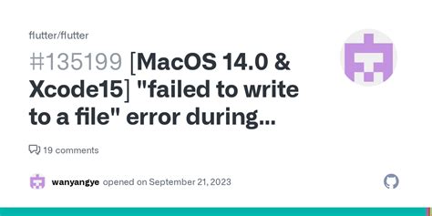 Macos 140 And Xcode15 Failed To Write To A File Error During Build