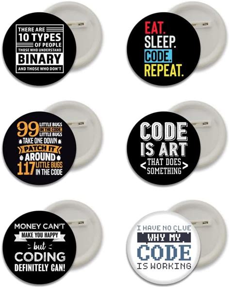 D2c Round Coder Pins Button Badges For Programmer Coder Developer It