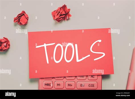 Text Showing Inspiration Tools Word Written On Device Implement Like Held And Used Carry Out