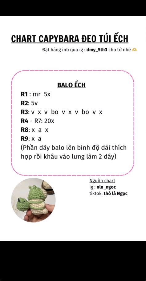 Chia Sẻ Chart Móc Len Chart Capybara Đeo Túi Ếch Tải Xuống File Pdf