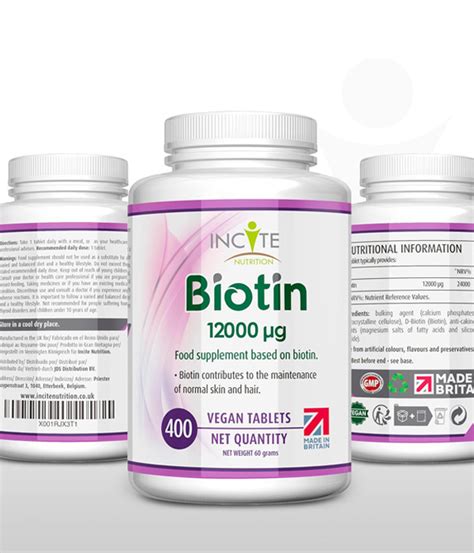 Biotin Hair Growth Supplement 12000mcg 400 Tiny 6mm Tablets Copy