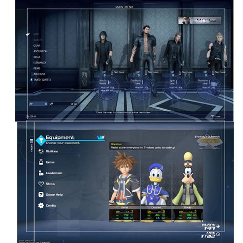 I Randomly Noticed The Kh3 And Ffxv Pause Menu Similarities R