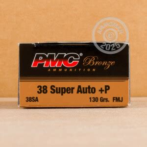 1000 Rounds Of Pmc Bronze 130 Grain Fmj 38 Super P Ammo With Free