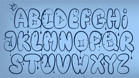 낙서 알파벳 버블 그래피티 글자 개요 어두운 배경에 스프레이 효과와 드립어 케이스 문자 그래피티 글꼴 읽을 수있는 그래피티