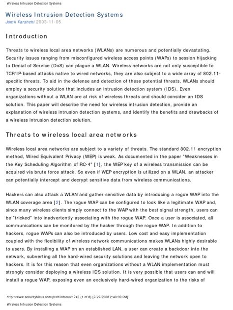 Pdf Wireless Intrusion Detection Systems Dokumen Tips