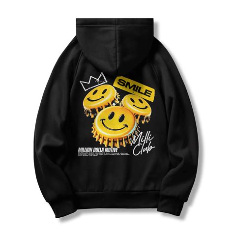 Smile Milli Club Black Hoodie Sweatshirt Million Dolla Motive