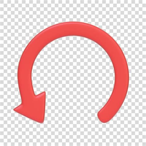 premium psd red arrow icon update symbol isolated on white background