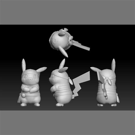 Stl File Pikachu Cosplay Team Aqua Grunt・3d Printable Design To Download・cults