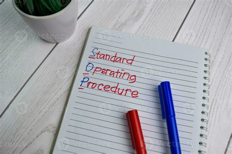 SOP Standard Operating Procedure Write On A Book Isolated On Office Desk 23635097 Stock Photo