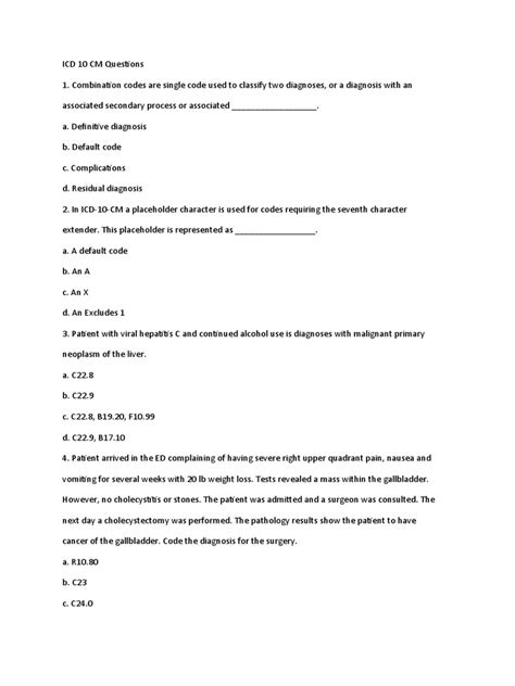 Icd 10 Cm Questions Pdf