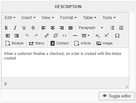 HikaShop Order Status Form