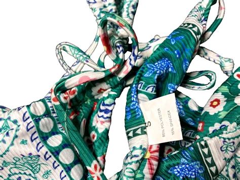 Blue Green Printed String Bikini Womens Fashion Swimwear Bikinis And Swimsuits On Carousell