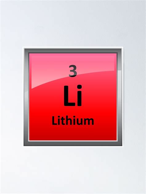Lithium Element Tile Periodic Table Poster By Sciencenotes Redbubble