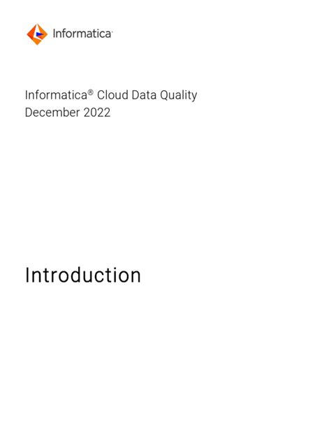Informatica Cloud Data Quality December 2022 Pdf Cloud Computing Data Quality