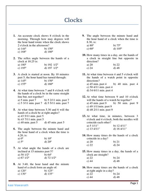 Clocks Test Download Free Pdf Clock Hour