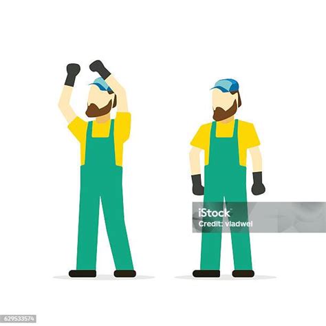 수리공 벡터 고립 만화 정비사 사람 노동자 캐릭터 수리 남자 개성 개념에 대한 스톡 벡터 아트 및 기타 이미지 개성 개념
