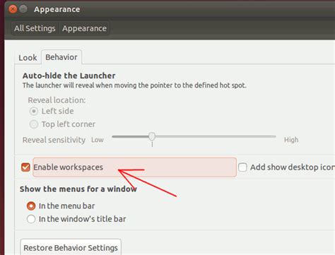 How To Restore Workspace In Ubuntu