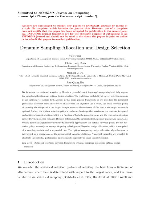 PDF Dynamic Sampling Allocation And Design Selection