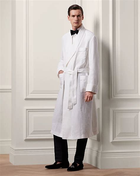 Monogram Linen Robe For Men Ralph Lauren® Gi