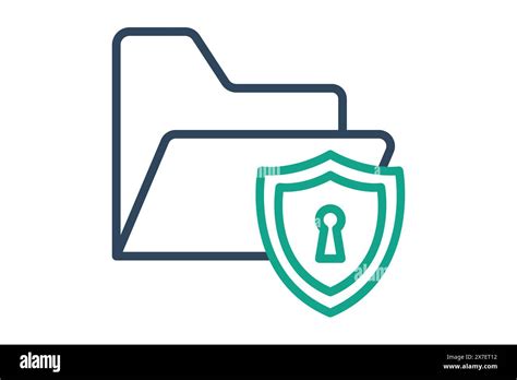 File Protection Icon Folder With Shield Icon Related To Information Technology Line Icon