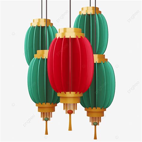 해피 중국 설날 일러스트 빨강 및 녹색 등불 종이 중국의 설날 2021 황소의 해 Png 일러스트 및 Psd 이미지 무료 다운로드 Pngtree