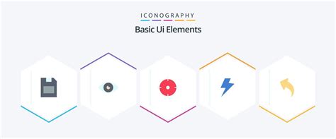 Basic Ui Elements 25 Flat Icon Pack Including Left Electric Mobile Charg Aim 18594772 Vector