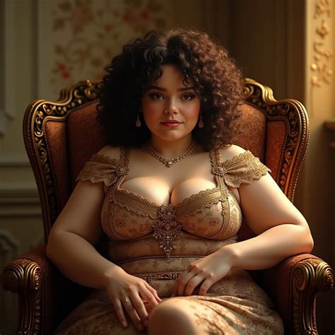 Chubby Nude Women Sitting On Chair Head And Shoulders Portrait 8k Resolution Concept Art