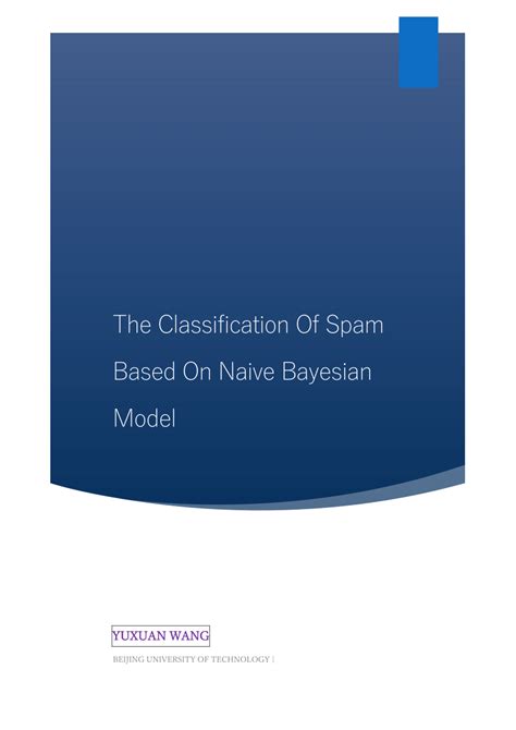 pdf the classification of spam based on naive bayesian model