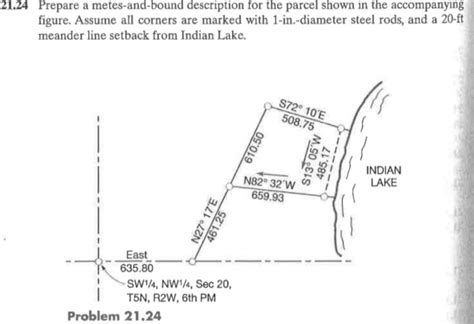solved prepare a metes and bound description for the parcel
