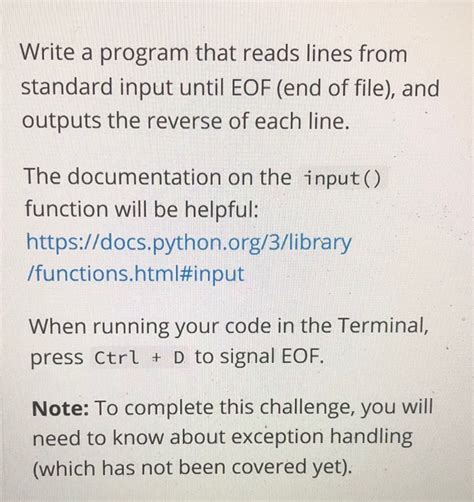 solved write a program that reads lines from standard input