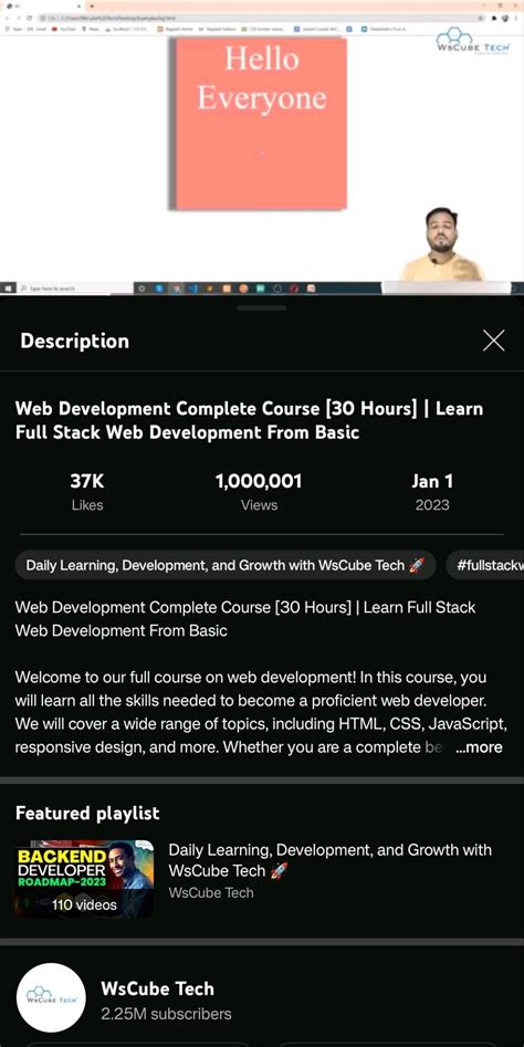 bhagirath giri on linkedin wscubetech webdevelopment youtube 25