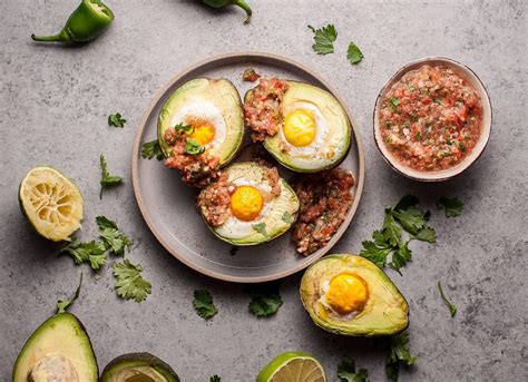 Baked Huevos Rancheros Avocados Low Carb Vegetarian Breakfast