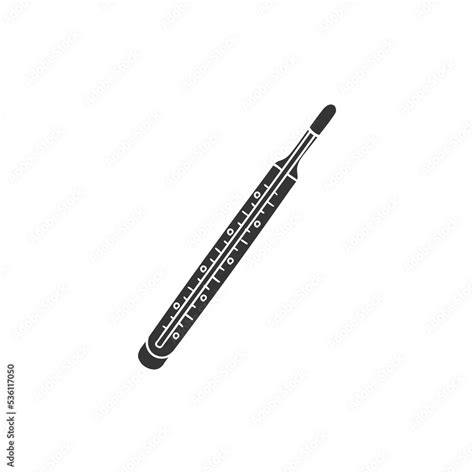 Thermometer Icon Silhouette Illustration Medical Vector Graphic Pictogram Symbol Clip Art